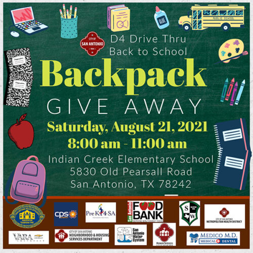 District 4 Back to School Drive-Thru Event - Pre-K 4 SA